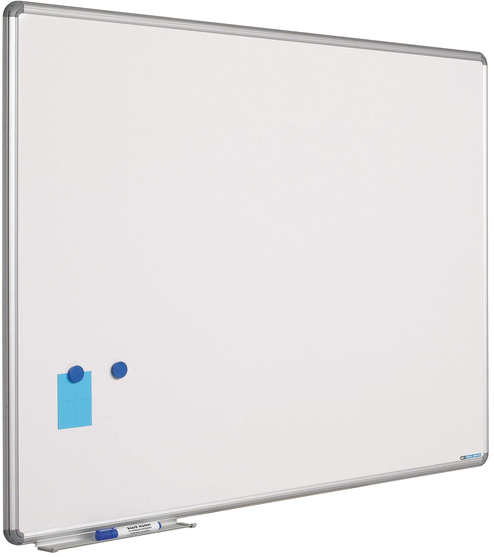 Whiteboard Design profiel 16mm, emailstaal wit - 100x200 cm ...